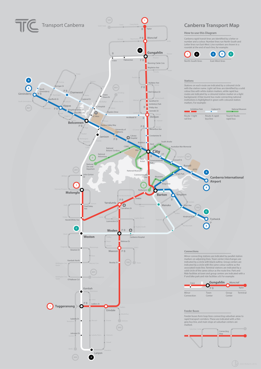 Canberra Transit Map – Lerenor